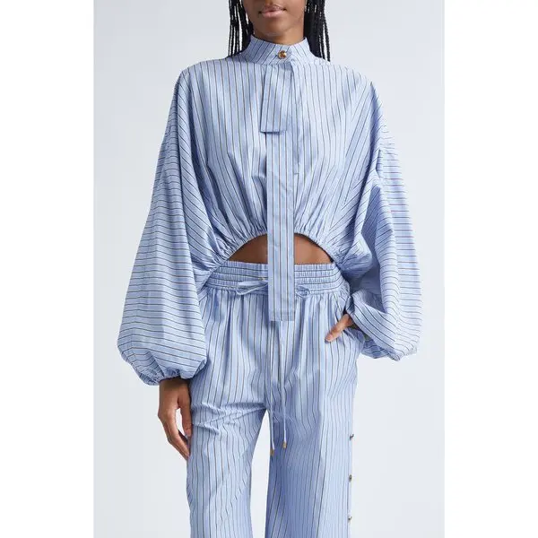 Zimmermann Stripe Poplin Crop Top