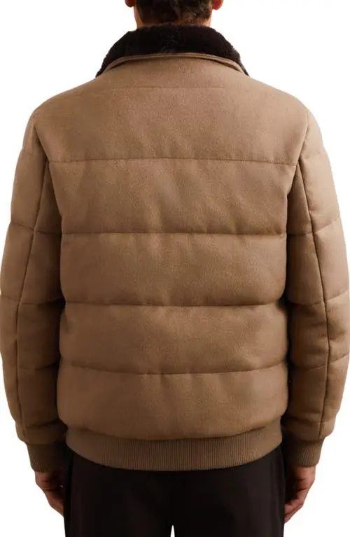 REISS Gerald Puffer Jacket - Light Brown