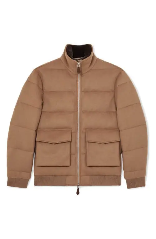 REISS Gerald Puffer Jacket - Light Brown