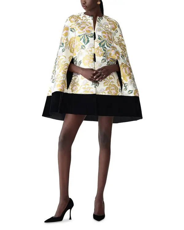 Carolina Herrera Floral Cape Coat