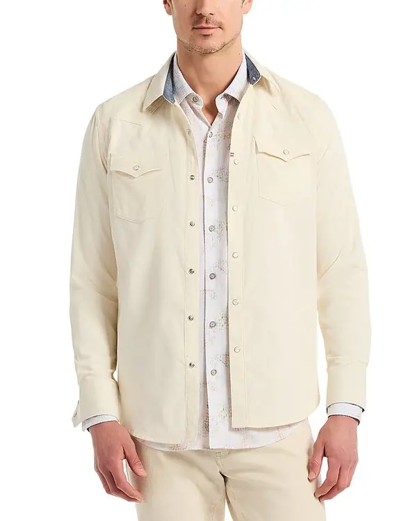 Robert Graham Wyatt Woven Snap Front Shirt - Ivory