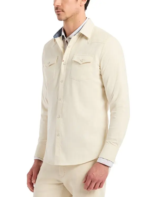 Robert Graham Wyatt Woven Snap Front Shirt - Ivory