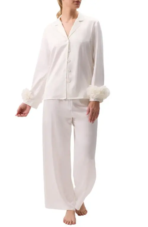 Rya Collection Sweetie Charmeuse Pajamas - Ivory