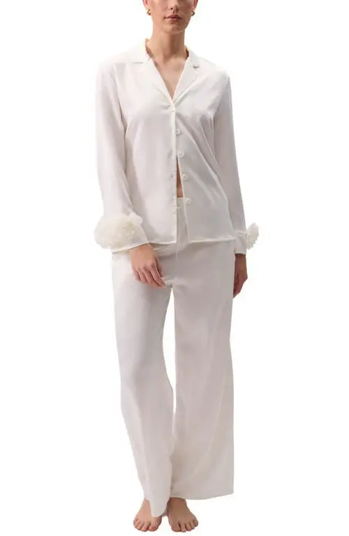 Rya Collection Sweetie Charmeuse Pajamas - Ivory