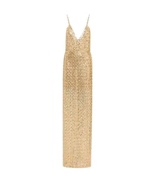 Bronx And Bronco Allegra Sequin Maxi Dress - Gold | Editorialist