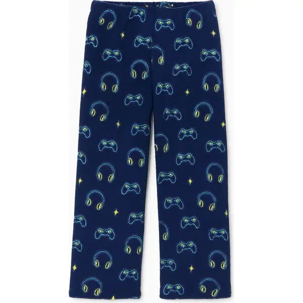 PREPPY GOOSE Plush Gaming Loungewear Pant - Navy