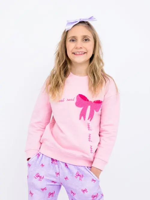 PREPPY GOOSE Holiday Bow Noel Sweatshirt