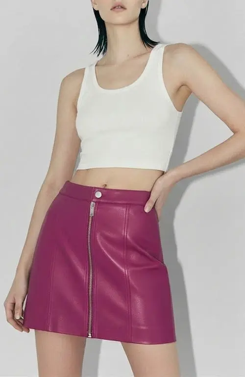 AS By DF Jeremiah Upcycled Leather Mini Skirt