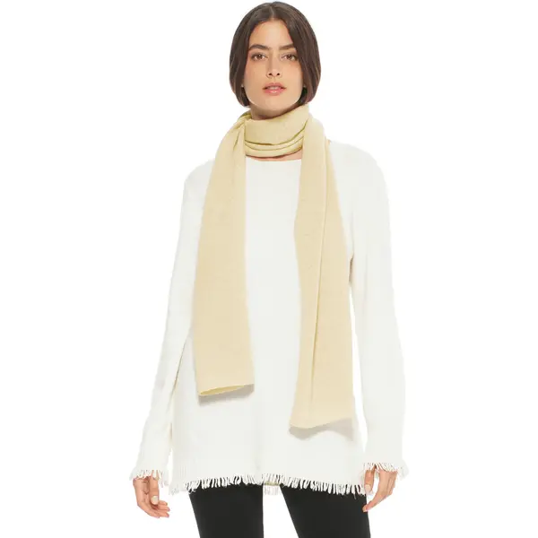 MONTICELLI CASHMERE Essential Pure Cashmere Maxi Wide Scarf - Butter Yellow