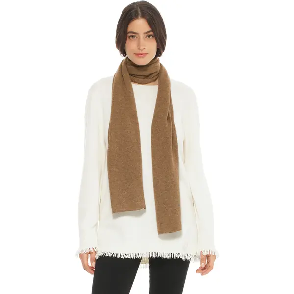 MONTICELLI CASHMERE Essential Pure Cashmere Maxi Wide Scarf - Camel