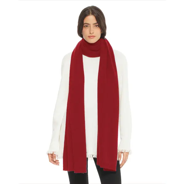 MONTICELLI CASHMERE Essential Pure Cashmere Maxi Wide Scarf - Chianti