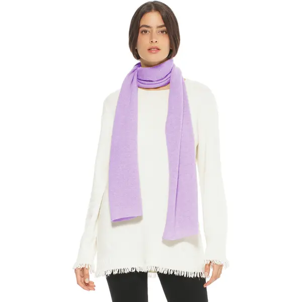 MONTICELLI CASHMERE Essential Pure Cashmere Maxi Wide Scarf - Lilac