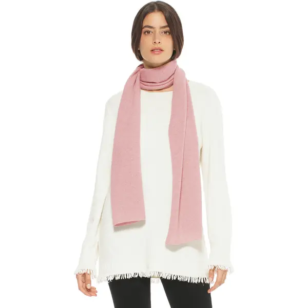 MONTICELLI CASHMERE Essential Pure Cashmere Maxi Wide Scarf - Old Rose