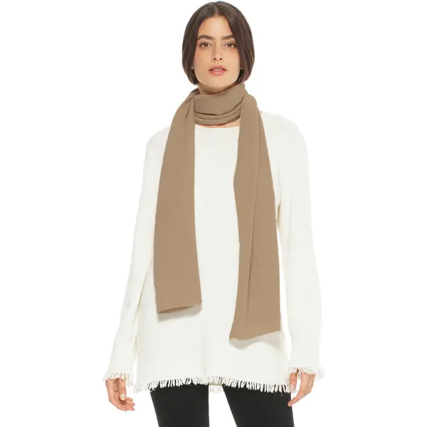 MONTICELLI CASHMERE Essential Pure Cashmere Maxi Wide Scarf - Taupe