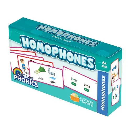 JUNIOR LEARNING Rainbow Phonics Homophones Word Flash Cards