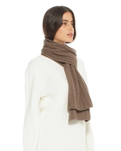 MONTICELLI CASHMERE Pure Cashmere Plush-ribbed Scarf - Brown