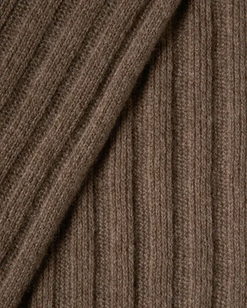 MONTICELLI CASHMERE Pure Cashmere Plush-ribbed Scarf - Brown