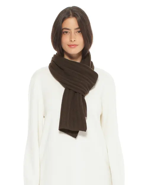 MONTICELLI CASHMERE Pure Cashmere Plush-ribbed Scarf - Coffee