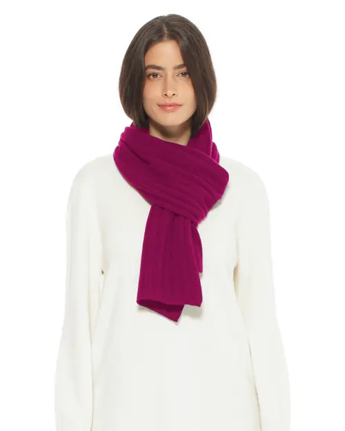 MONTICELLI CASHMERE Pure Cashmere Plush-ribbed Scarf - Magenta