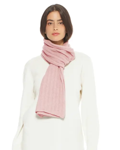 MONTICELLI CASHMERE Pure Cashmere Plush-ribbed Scarf - Old Rose