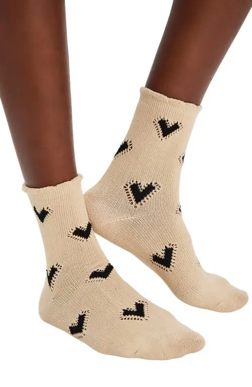 Free People Cupid's Bow Crew Socks - Beige