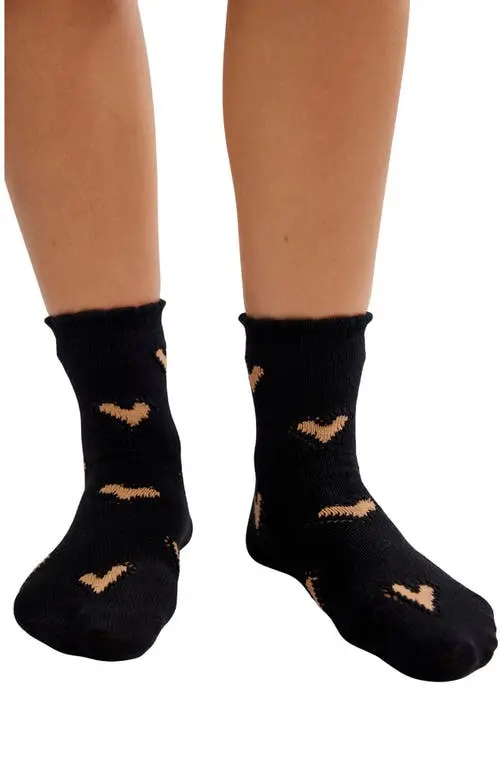 Free People Cupid's Bow Crew Socks - Black