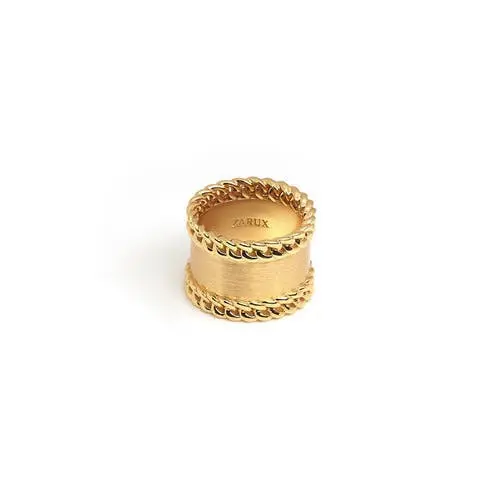 ZARUX Side Braid Ring - Yellow Gold