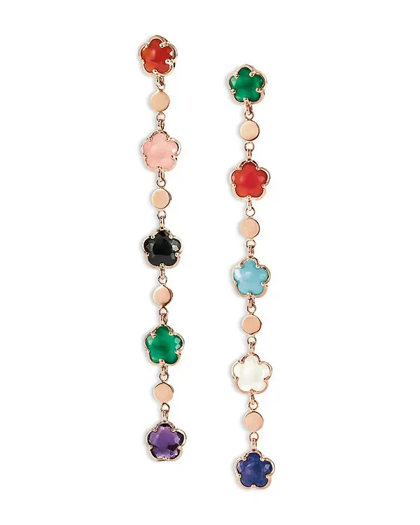 Pasquale Bruni 18k Figlia Dei Fiori Multi Stone Drop Earrings - Rose Gold