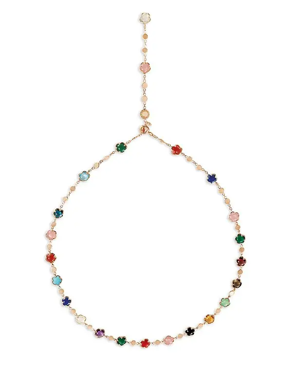 Pasquale Bruni 18k Figlia Dei Fiori Multi Stone Lariat Necklace - Rose Gold