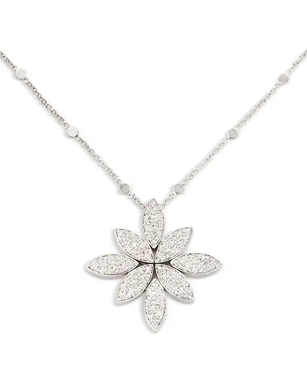 Pasquale Bruni 18k Ghirlanda Diamond Flower Pendant Necklace - White Gold