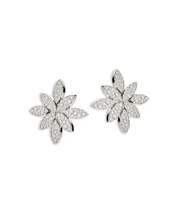 Pasquale Bruni 18k Diamond Flower Earrings - White Gold