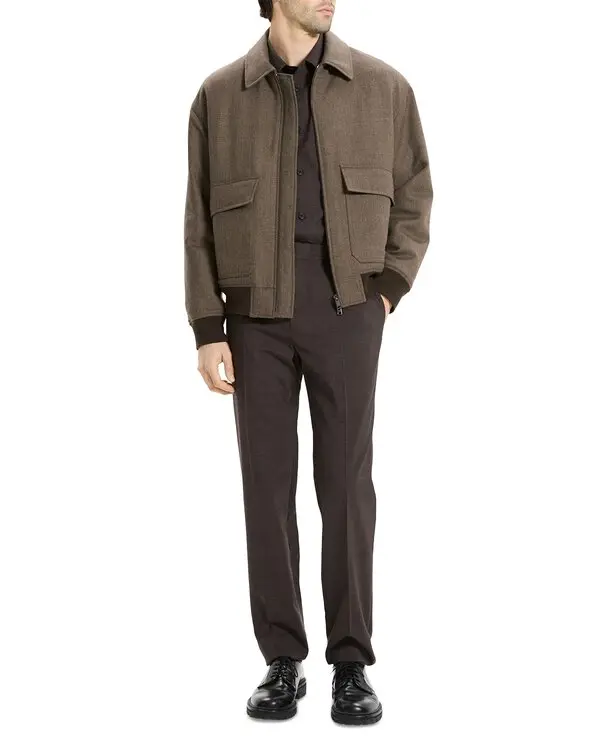 Theory Modern Aviator Jacket In Wool - Feather
