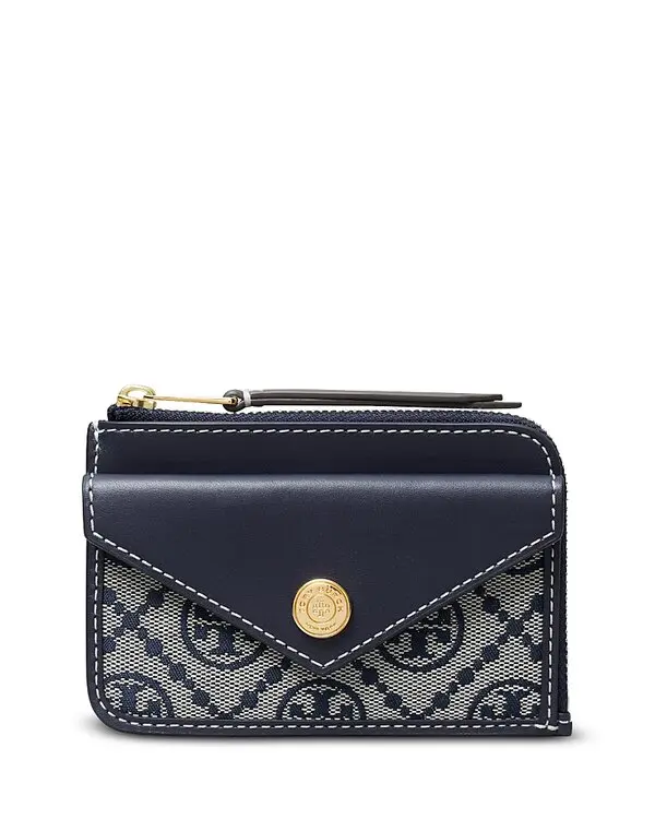Tory Burch T Monogram Envelope Zip Card Case - Tory Navy