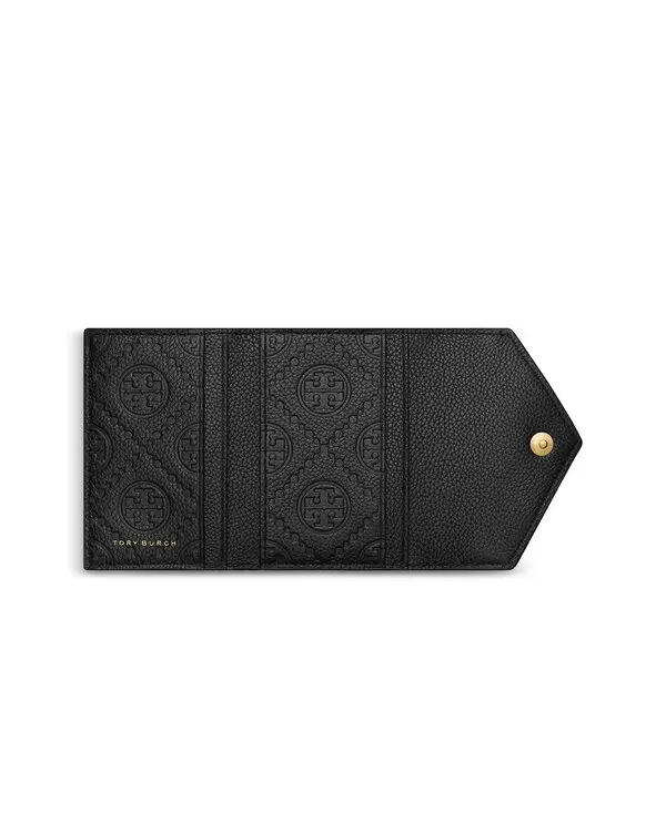 Tory Burch T Monogram Pebbled Leather Envelope Wallet