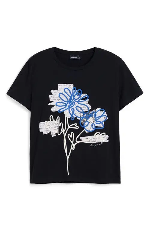 Desigual Floral Graphic Cotton T-shirt