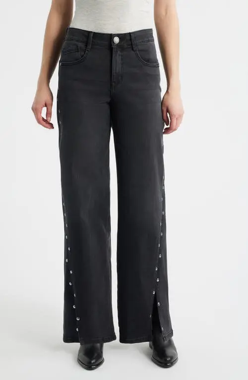 Wit & Wisdom High-waist Slit Studded Jeans