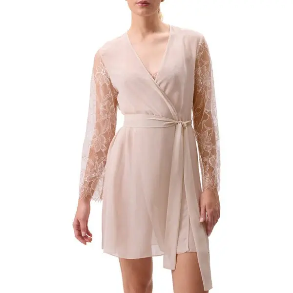 Rya Collection Sincerity Short Chiffon Robe - Champagne