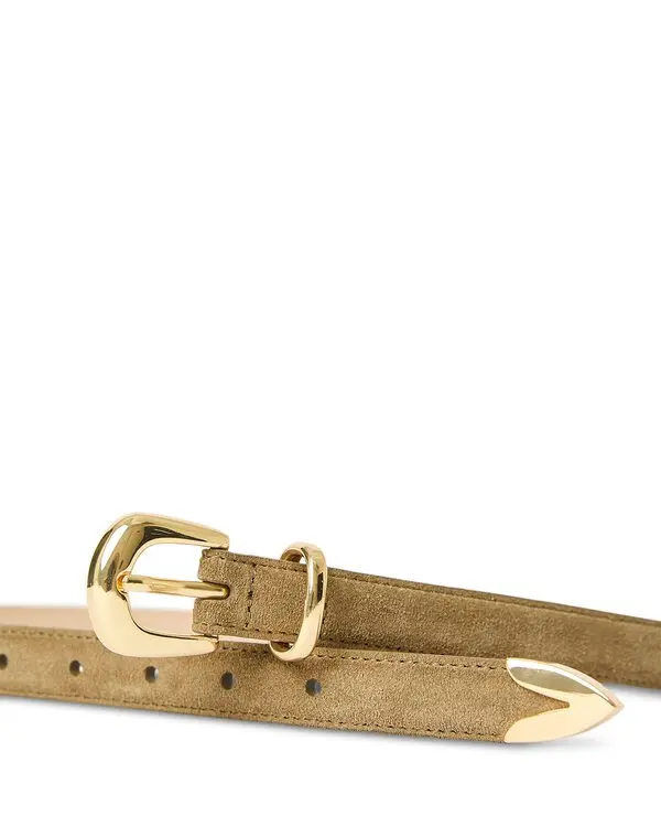 B-low The Belt Leo Suede Belt - Dark Moss Gold