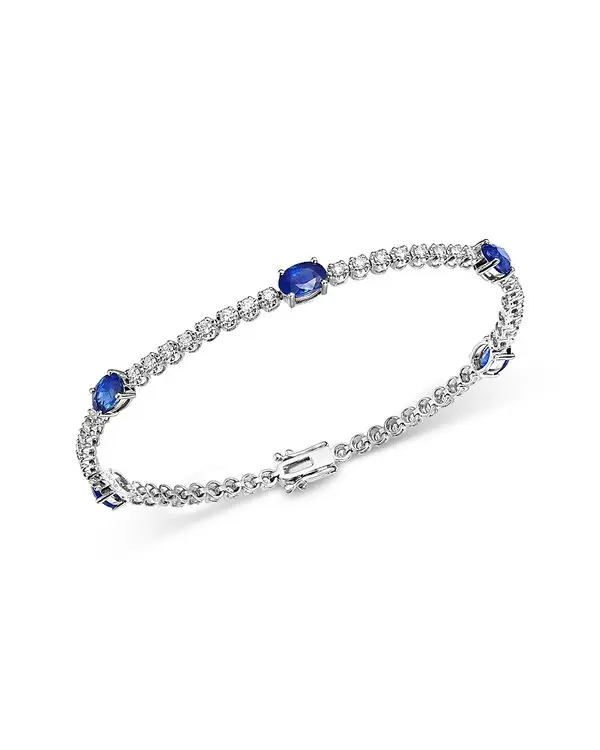 Bloomingdale'S Gemstone And Diamond Bracelet In 14k White Gold - Sapphire/white