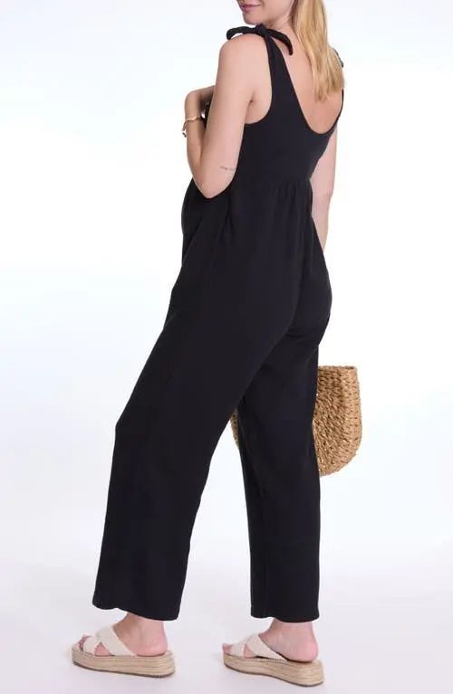 CACHE COEUR Organic Cotton Gauze Jumpsuit - Black