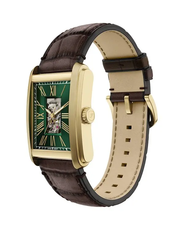 Fossil Carraway Automatic Croc-embossed Leather Watch