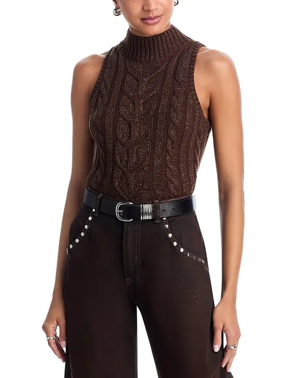 L'Agence Bellini Cable Knit Sleeveless Sweater