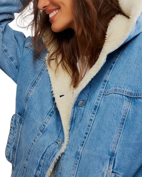 Free People Asher Cozy Denim Jacket