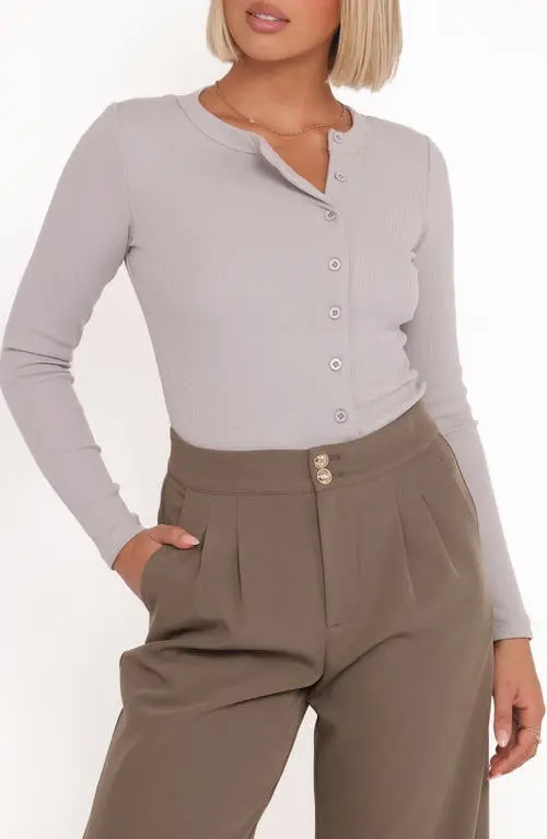 PETAL & PUP Cass Long Sleeve Henley - Grey