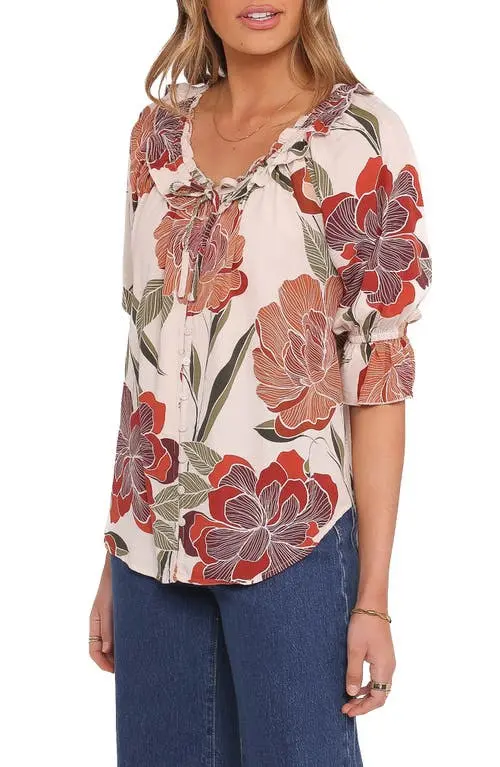 PETAL & PUP Bertha Floral Button-up Top