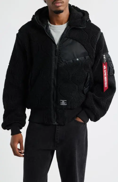 Alpha Industries Quilted Fleece Hooded Flight Jacket