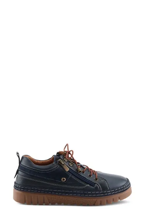 SPRING STEP SHOES Lauria Leather Sneaker - Navy