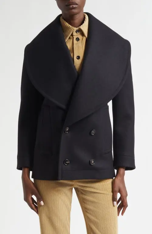 Bottega Veneta Stretch Wool Blend Felt Double-breasted Coat
