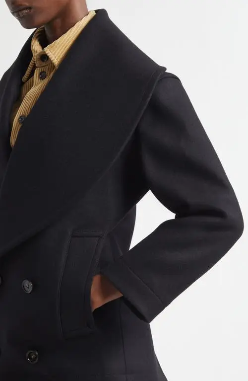 Bottega Veneta Stretch Wool Blend Felt Double-breasted Coat