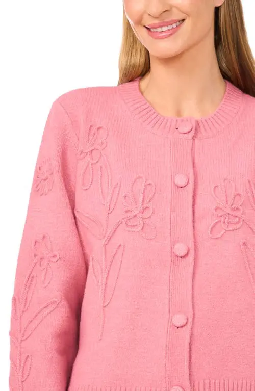CECE DUPRAZ Floral Soutache Cardigan - Rose